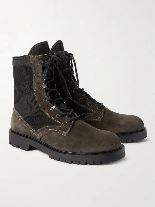 Belstaff Trooper Suede And Canvas Boots Eu 44 In Gray - 50  display picture 1