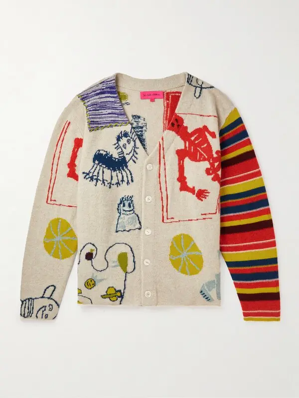 THE ELDER STATESMAN Wild Dreams Cashmere-jacquard Cardigan
