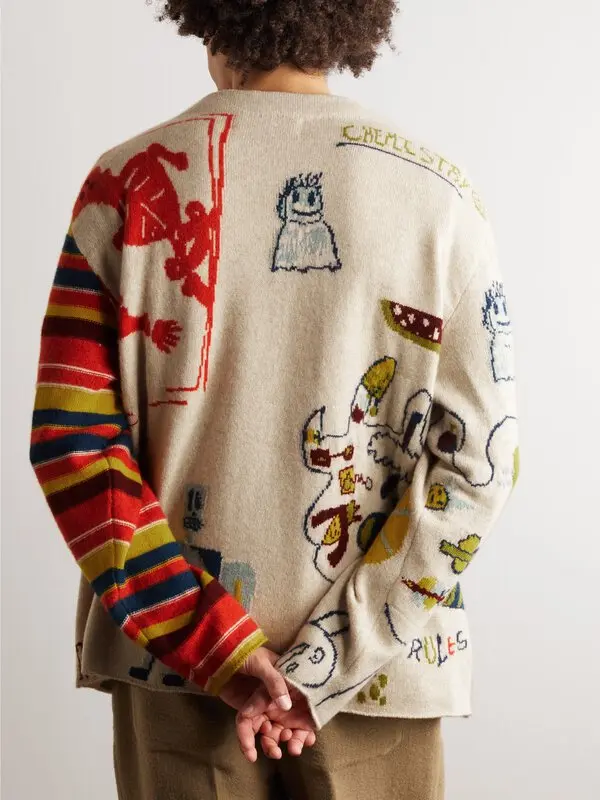 THE ELDER STATESMAN Wild Dreams Cashmere-jacquard Cardigan