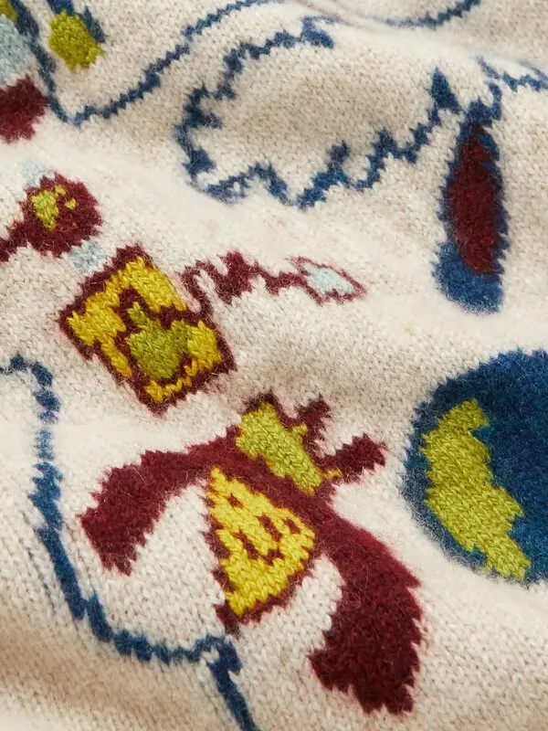 THE ELDER STATESMAN Wild Dreams Cashmere-jacquard Cardigan