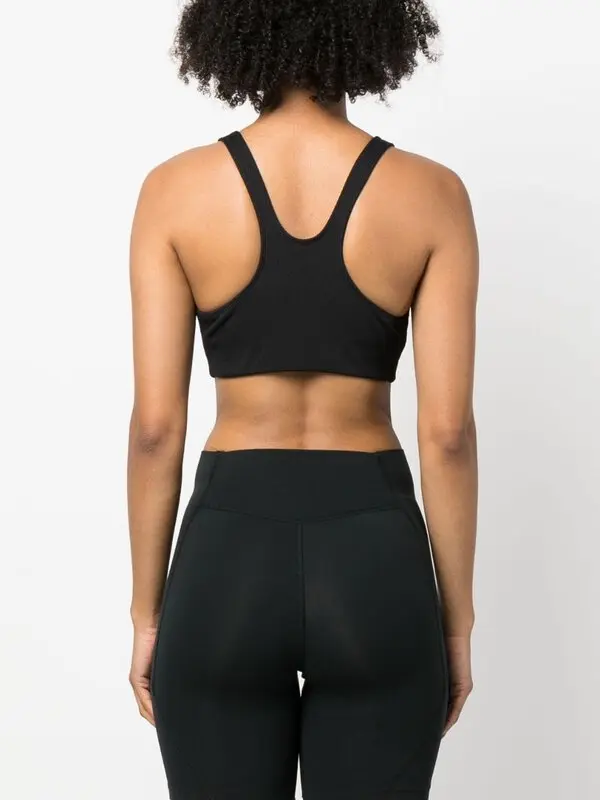 SPORTY & RICH Serif Logo Patch Ribbed Bra - Black