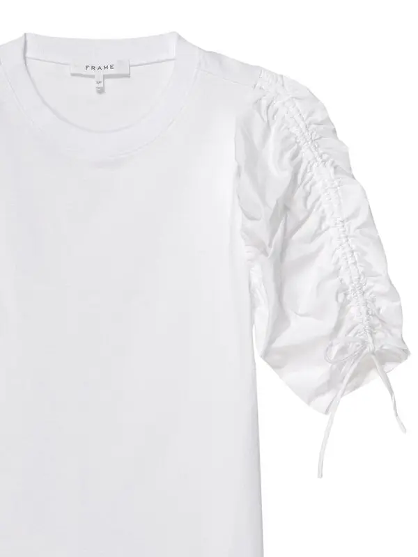 FRAME Ruched Organic-cotton T-shirt