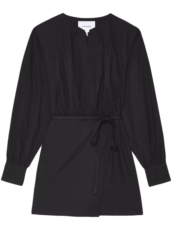 FRAME Wrapped Cotton Mini Dress