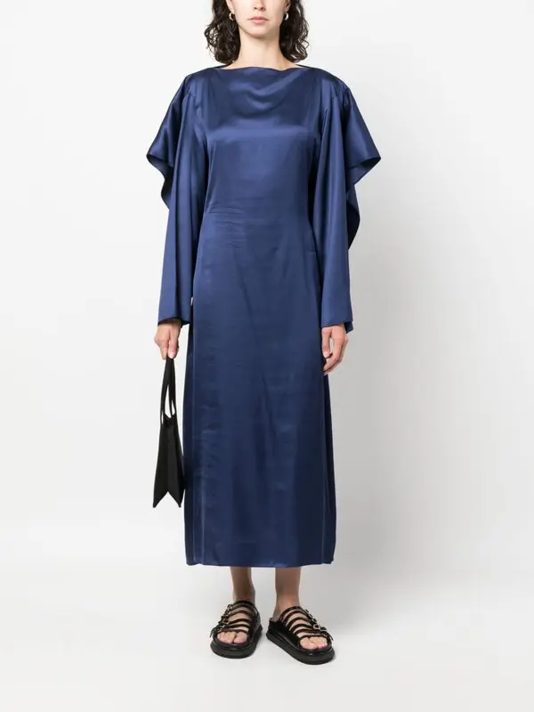 MAISON MARGIELA Long-sleeve Satin Midi Dress