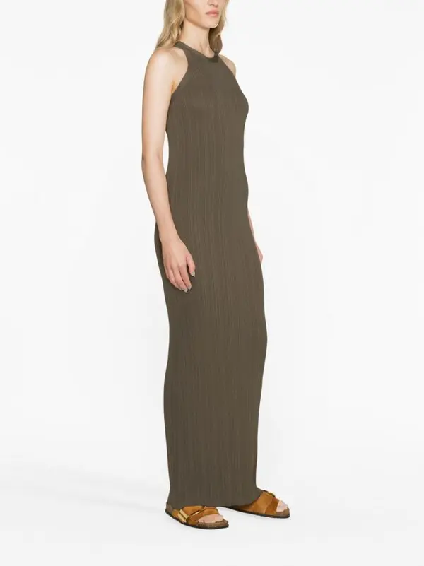 Toteme Ribbed-knit Racerback Maxi Dress - Green