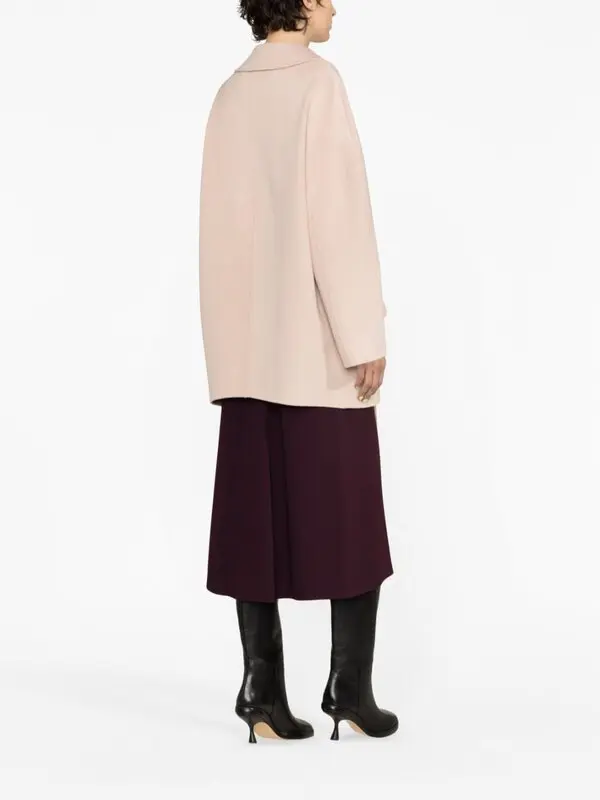 Pinko Single-breasted Wool Coat - Neutrals