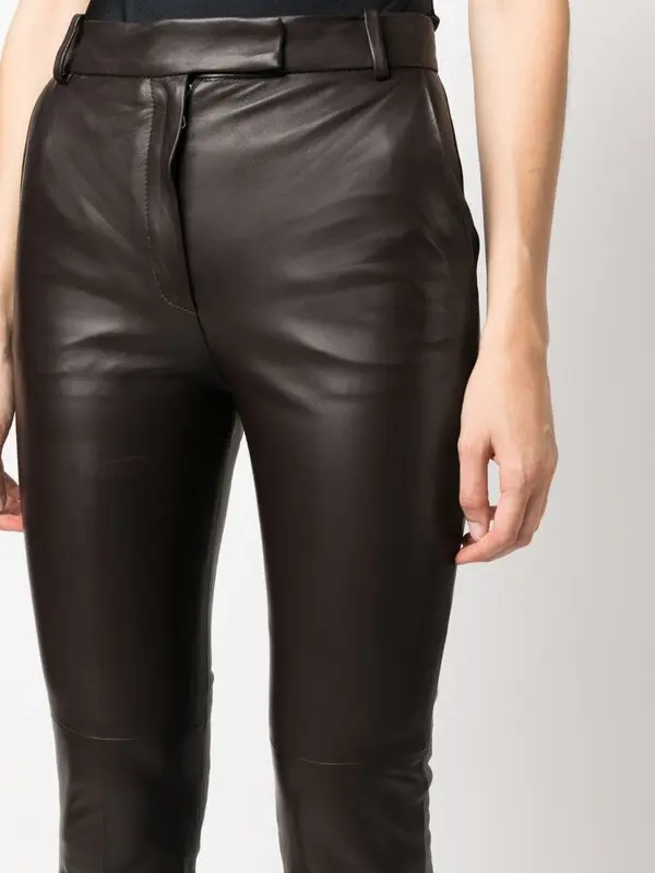 Attico Piaf Leather Flared Trousers