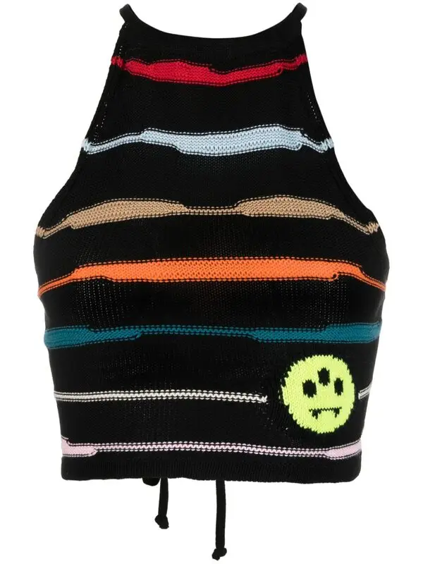 BARROW Stripe-pattern Halterneck Top