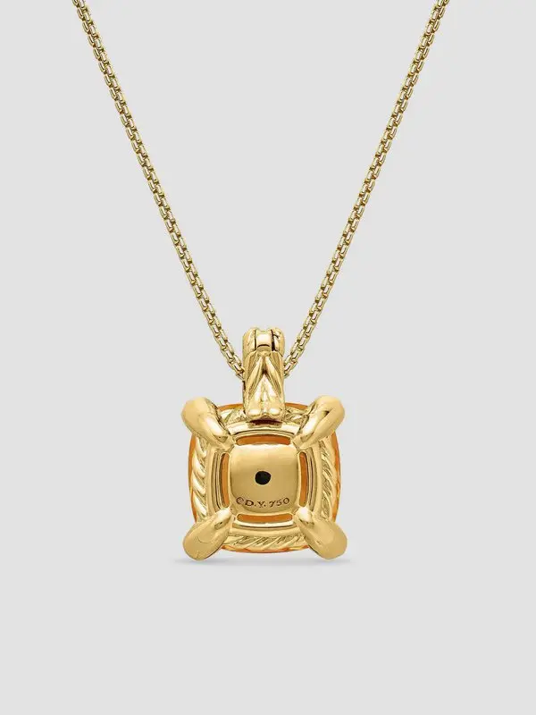 David Yurman Chatelaine Pendant Necklace In 18k Yellow Gold With Pavé Diamonds - Citrine