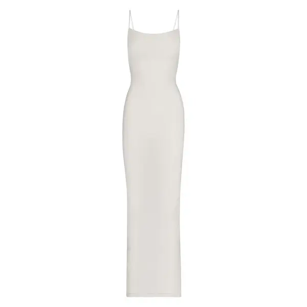 Skims Soft Lounge Long Slip Dress - Marble | Editorialist