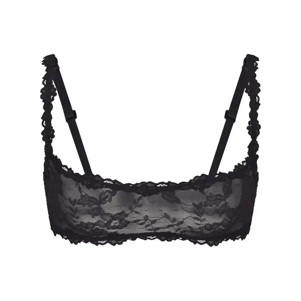 SKIMS Stretch Lace Skimpy Scoop Bralette - Onyx