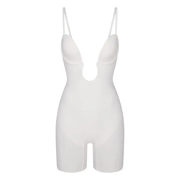 SKIMS Deep Plunge Shapewear Mid Thigh Bodysuit