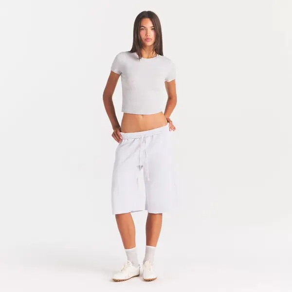 SKIMS Cotton Rib T-shirt - Light Heather Grey