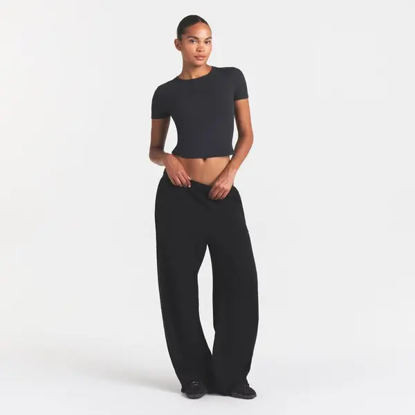 SKIMS Cotton Rib Crewneck T-shirt - Soot