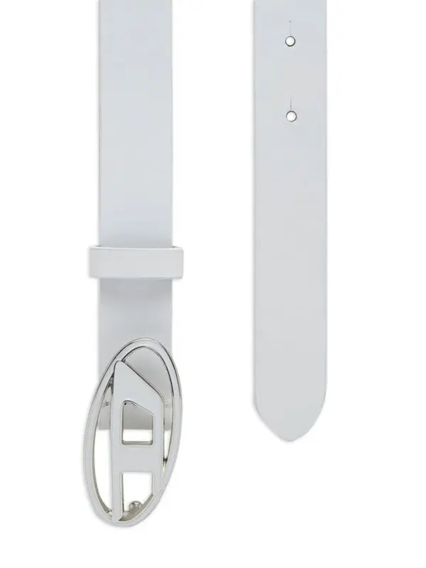 DIESEL® B-1dr Logo-buckle Leather Belt - White