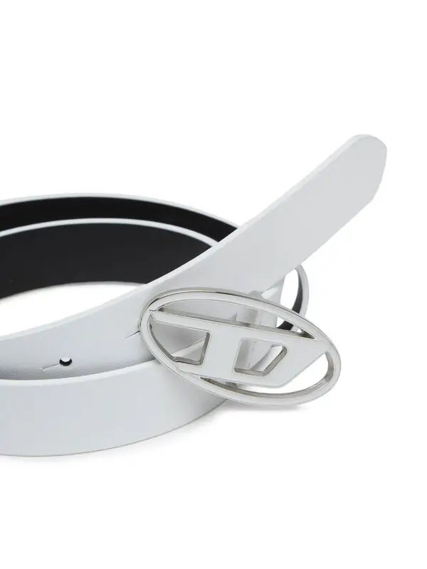 DIESEL® B-1dr Logo-buckle Leather Belt - White