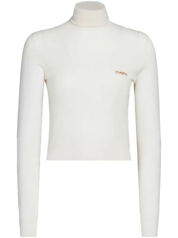 Marni Logo-embroidered Ribbed Jumper