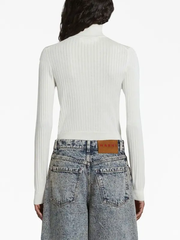 Marni Logo-embroidered Ribbed Jumper