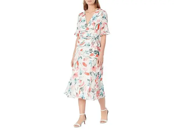 Dkny Short Sleeve Tie Wrap Dress