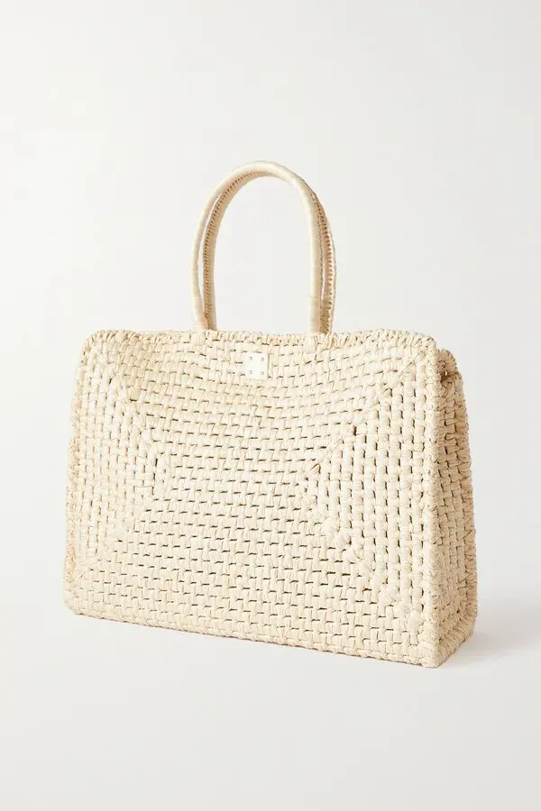 FERRAGAMO The Studio Box Large Raffia Tote - Neutrals