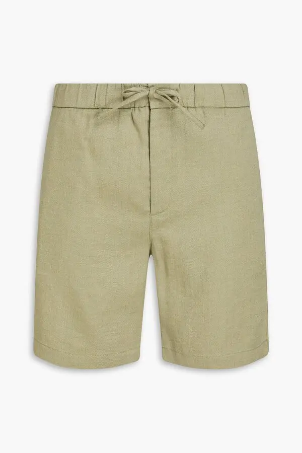 Frescobol Carioca Felipe Linen-cotton Blend Shorts - Sage Green
