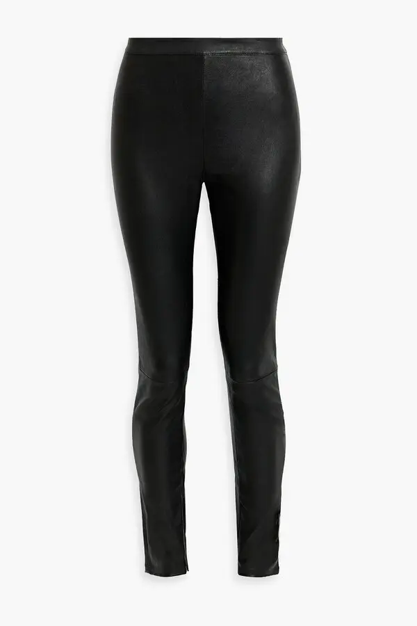 Maje Leather Skinny Pants In Black 55% Off Editorialist