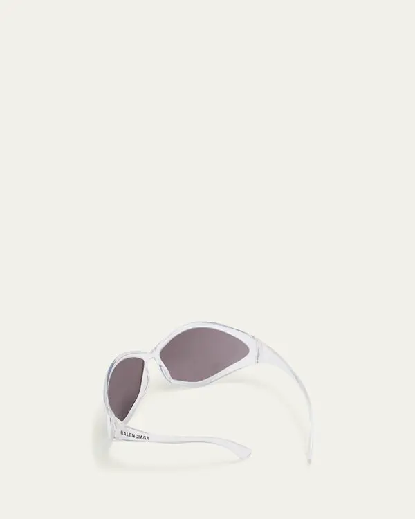 Balenciaga 90s Oval Iridescent Sunglasses - Crystal