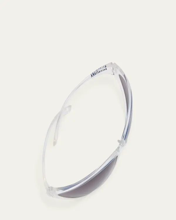 Balenciaga 90s Oval Iridescent Sunglasses - Crystal