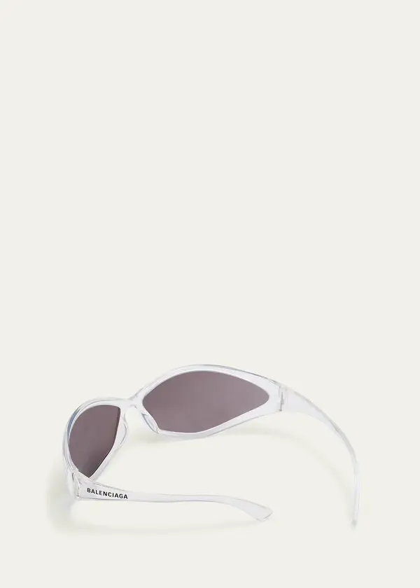 Balenciaga 90s Oval Iridescent Sunglasses - Crystal