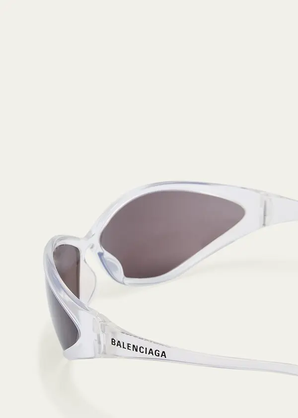 Balenciaga 90s Oval Iridescent Sunglasses - Crystal