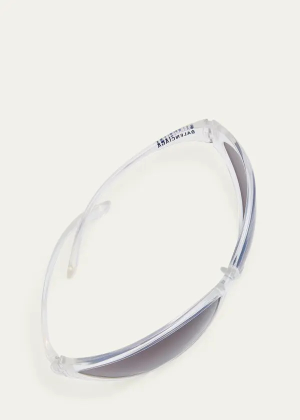 Balenciaga 90s Oval Iridescent Sunglasses - Crystal