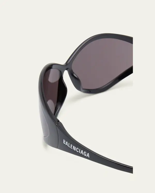 Balenciaga 90s Oval Sunglasses - Black