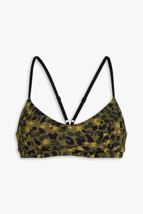 The Upside Lili Zoe Camouflage Stretch Sports Bra - Army Green