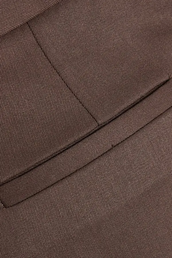 NILI LOTAN Arielle Wool-twill Flared Pants - Dark Brown