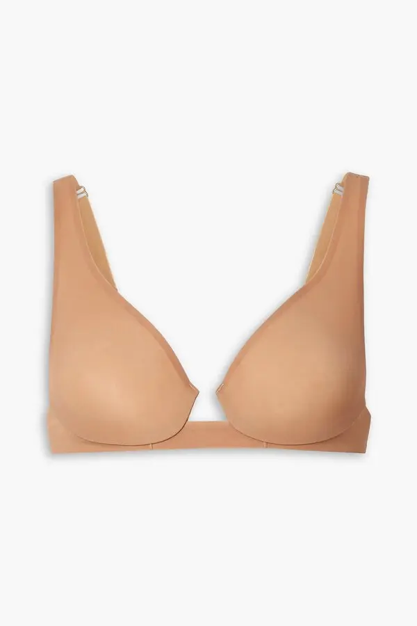 SKIMS Naked Stretchmesh Underwired Plunge Bra - Light Brown