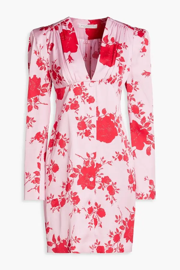 Philosophy Di Lorenzo Serafini Floral-print Mini Dress - Baby Pink