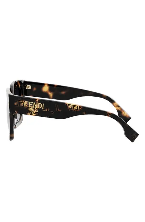 Fendi Roma Square Sunglasses - Havana / Gradient Smoke