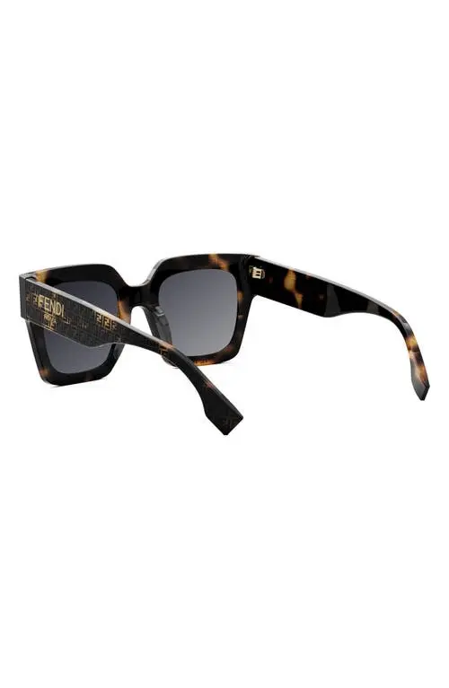 Fendi Roma Square Sunglasses - Havana / Gradient Smoke