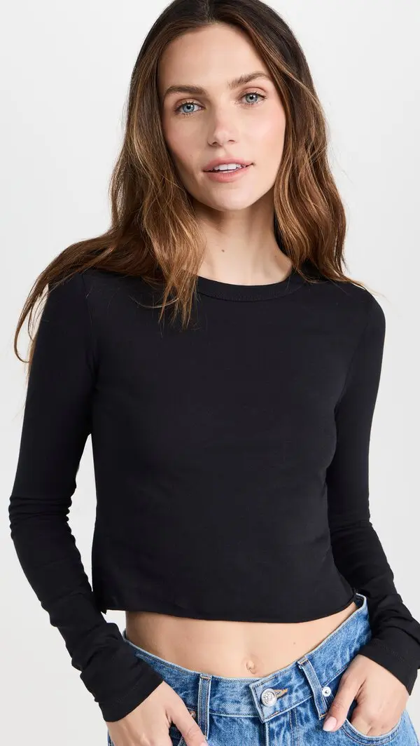 SLVRLAKE Long Sleeve Baby Tee - Raven
