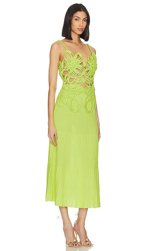 Cult Gaia Nalda Knit Midi Dress In Green