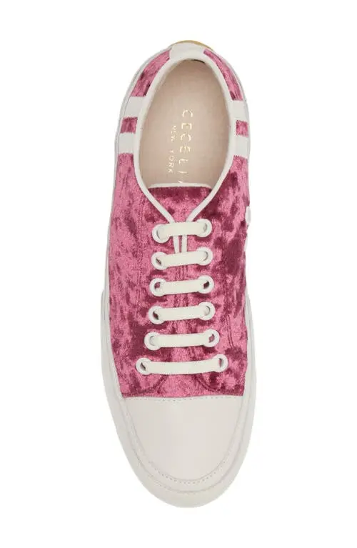 CECILIA NEW YORK Rookie Sneaker - Wine Velvet