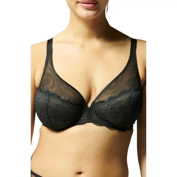 Simone Perele Reve Sheer Underwire 3d Plunge Bra - Black