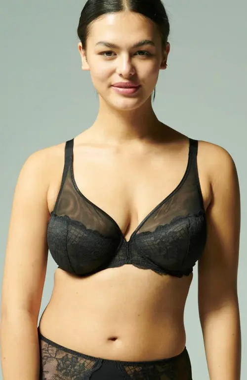 Simone Perele Reve Sheer Underwire 3d Plunge Bra - Black