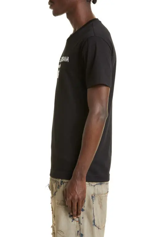 Dolce & Gabbana Dg Embroidered Logo T-shirt - Black