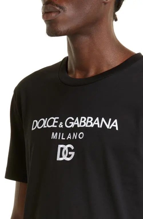 Dolce & Gabbana Dg Embroidered Logo T-shirt - Black