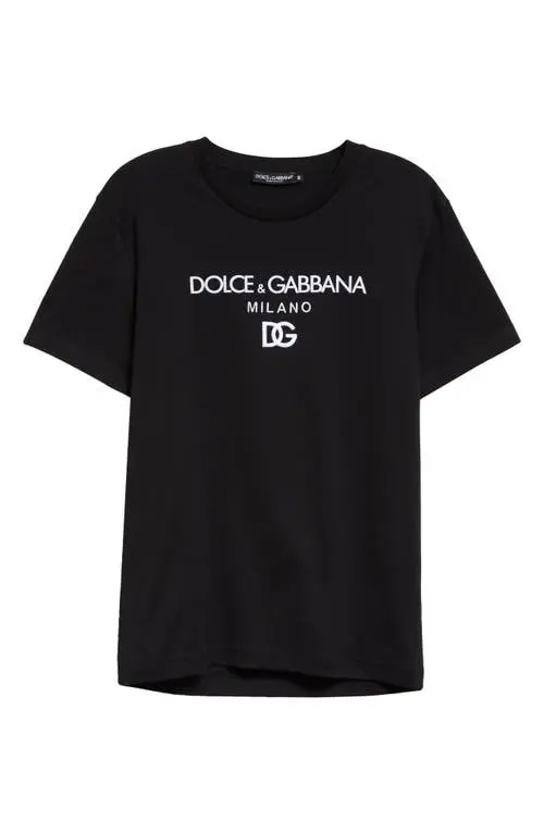 Dolce & Gabbana Dg Embroidered Logo T-shirt - Black