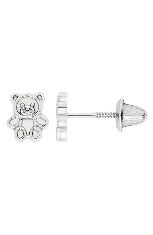 MIGNONETTE Sterling Teddy Bear Stud Earrings