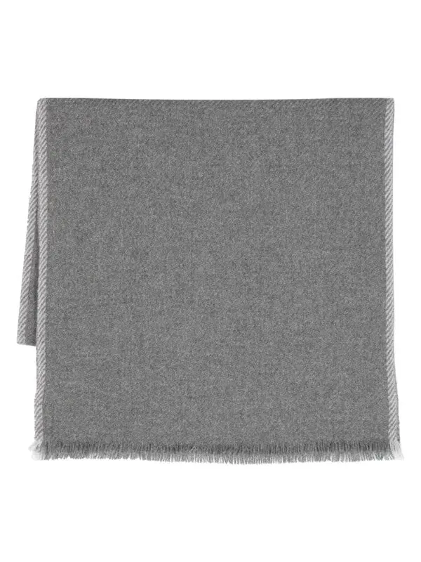 Brunello Cucinelli Fringed-edge Cashmere Scarf - Grey