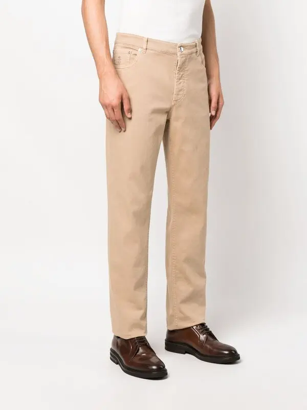 Brunello Cucinelli Garment-dyed Straight-leg Jeans - Neutrals