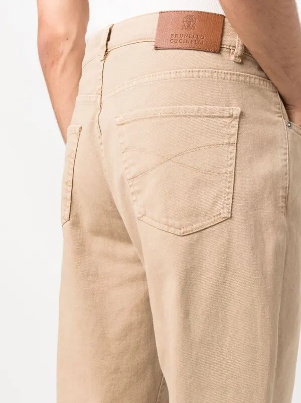 Brunello Cucinelli Garment-dyed Straight-leg Jeans - Neutrals